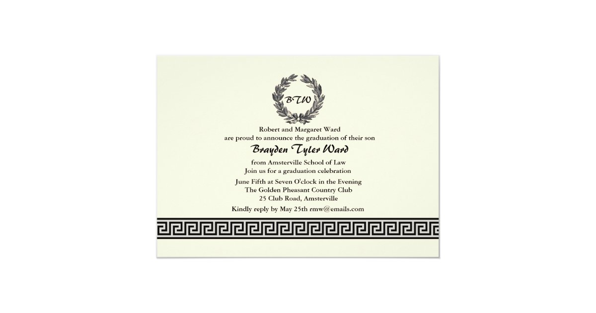 Greek Key Border Invitation | Zazzle.com