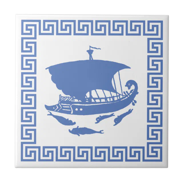 Greek Key Design Ceramic Tile | Zazzle