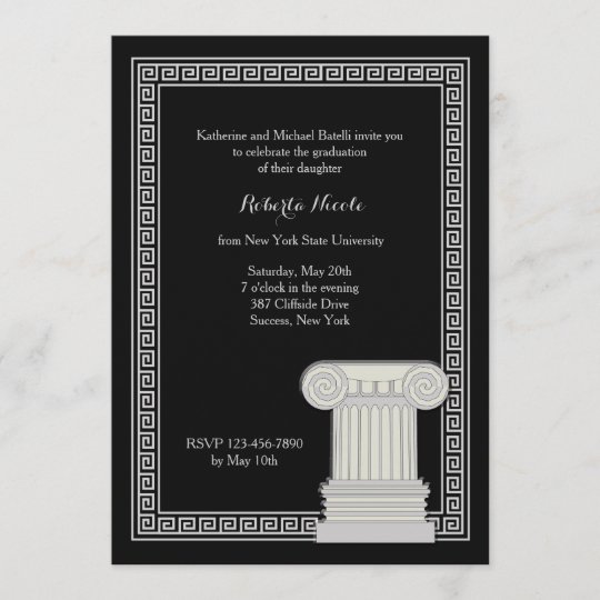 Greek Key Frame Invitation | Zazzle.com