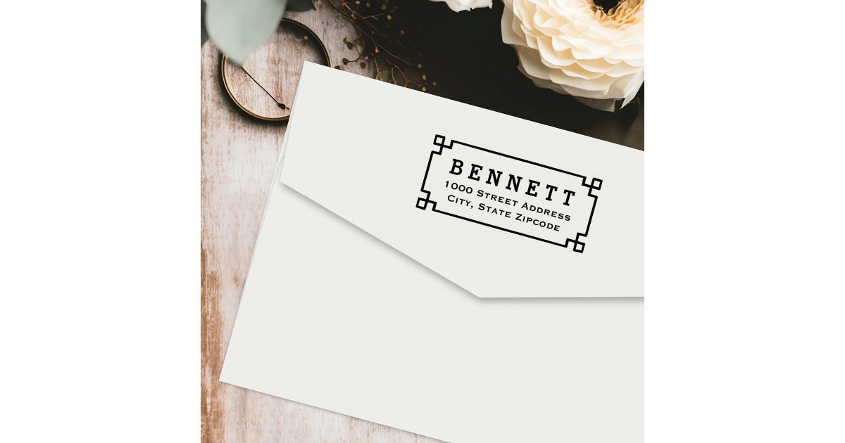 Greek Key Framed Return Address Self-inking Stamp | Zazzle