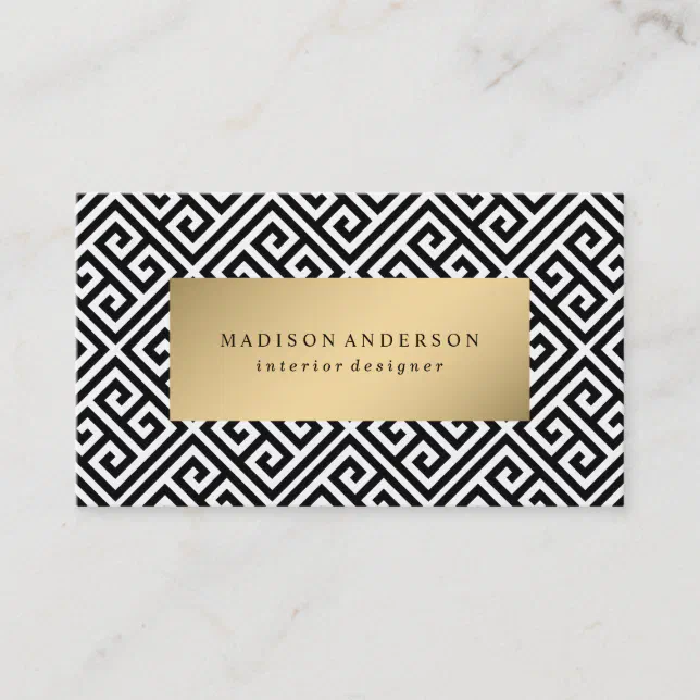 Greek Key in Gold | Business Cards | Zazzle