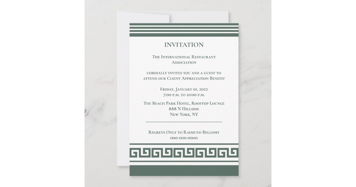 Greek Key Invitation | Zazzle