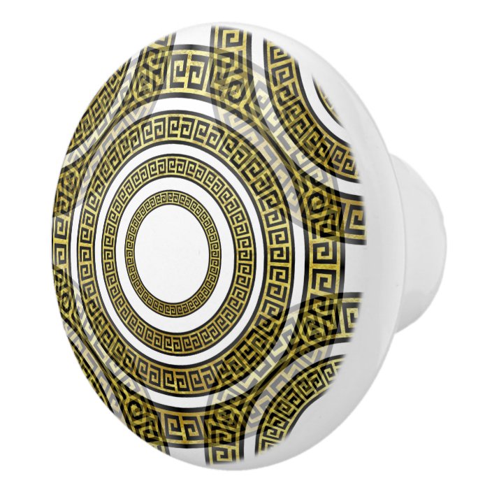 Greek Key Meander in Geometric Symmetry Artdeco Ceramic Knob | Zazzle.com