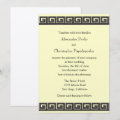 Greek Key On Metallic Gold Wedding Invitation | Zazzle