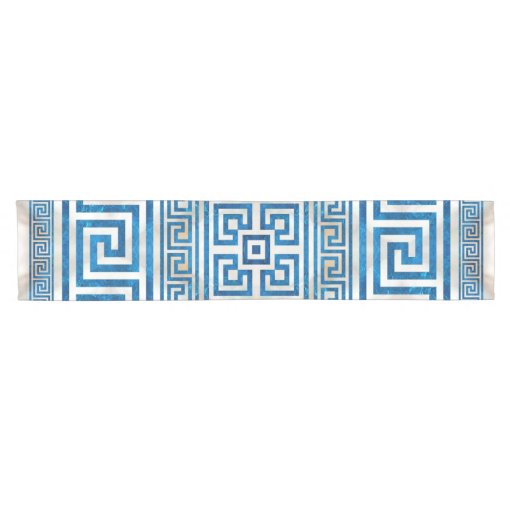 Greek Key Ornament - Greek Meander - Blue Marble Short Table Runner ...