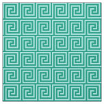 Turquoise Greek Key Fabric | Zazzle
