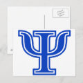 Greek Letter Psi Blue Monogram Initial Postcard | Zazzle