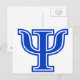 Greek Letter Psi Blue Monogram Initial Postcard | Zazzle