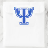Greek Letter Psi Blue Monogram Initial Square Sticker | Zazzle