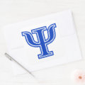 Greek Letter Psi Blue Monogram Initial Square Sticker | Zazzle