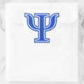 Greek Letter Psi Blue Monogram Initial Square Sticker | Zazzle