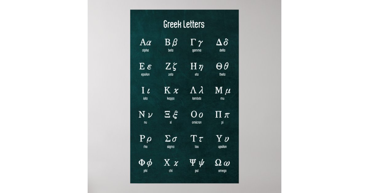 Greek Letters Poster | Zazzle