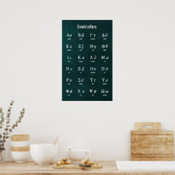 Greek Letters Poster | Zazzle