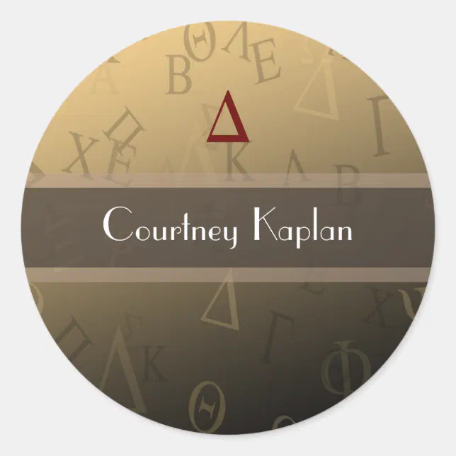 Greek Life Stickers, Monogram Classic Round Sticker | Zazzle