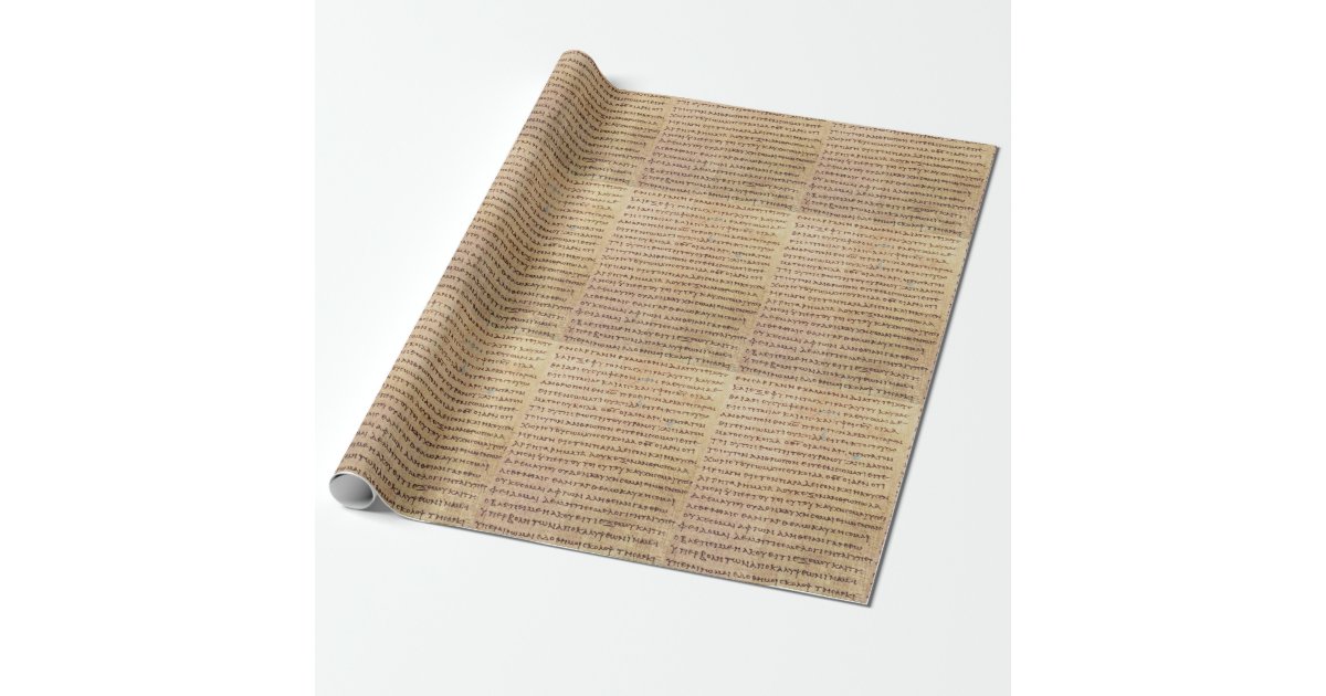 Greek manuscript wrapping paper | Zazzle