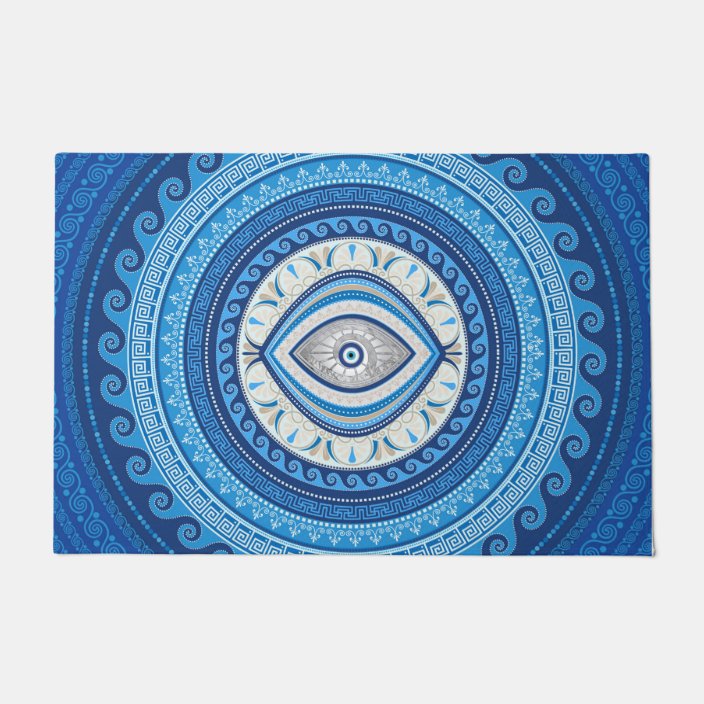 Greek Mati Mataki - Greek Evil Eye ornament Doormat | Zazzle.com