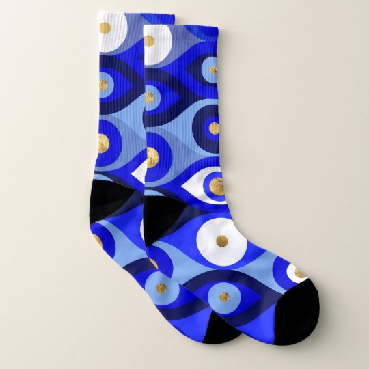 Greek Mati Mataki - Matiasma Evil Eye blues Socks | Zazzle.com