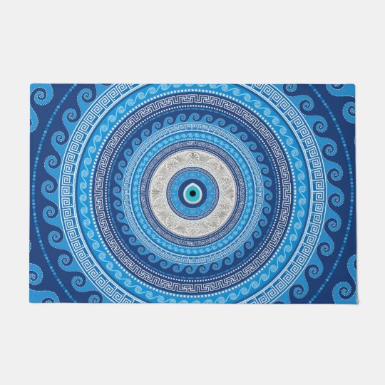 Greek Mati Mataki - Matiasma Evil Eye ornament #2 Doormat | Zazzle.com