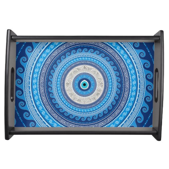 Greek Mati Mataki - Matiasma Evil Eye ornament #2 Serving Tray | Zazzle.com