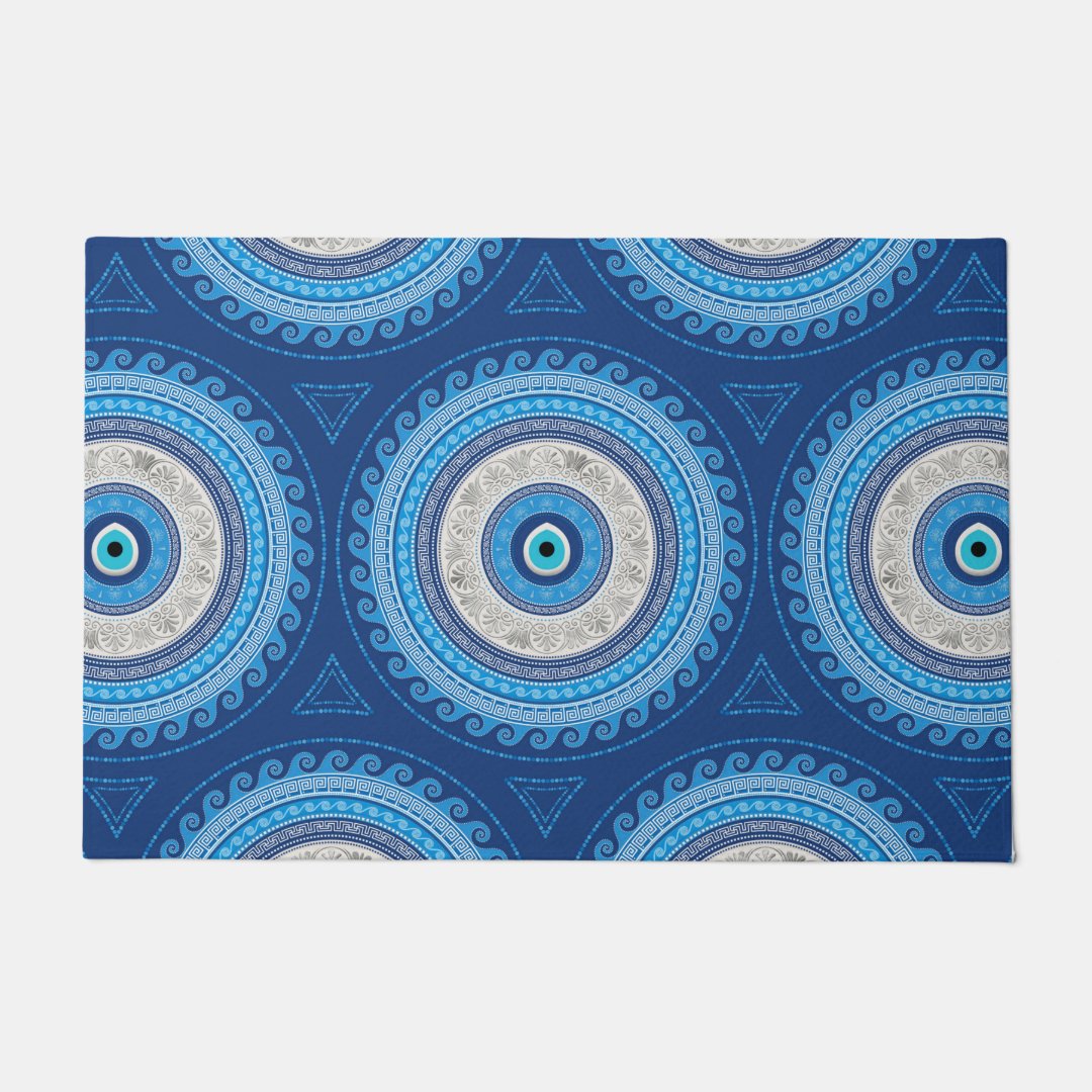 Greek Mati Mataki - Matiasma Evil Eye ornament Doormat | Zazzle