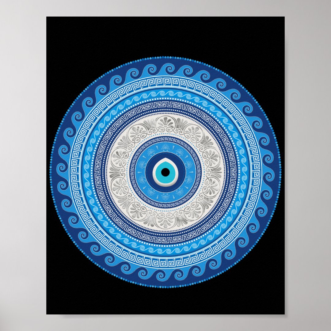 Greek Mati Mataki - Matiasma Evil Eye ornament Poster | Zazzle
