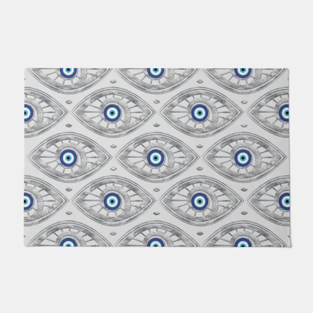 Greek Mati Mataki - Matiasma Evil Eye Pattern #3 Doormat | Zazzle