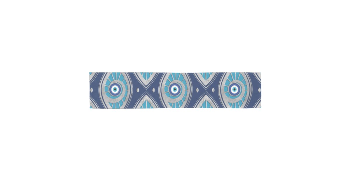 Greek Mati Mataki - Matiasma Evil Eye Pattern #4 Short Table Runner ...