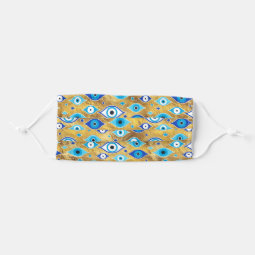 Greek Mati Mataki - Matiasma Evil Eye pattern Adult Cloth Face Mask ...