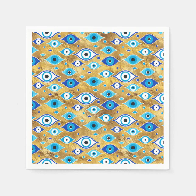 Greek Mati Mataki - Matiasma Evil Eye pattern Napkins | Zazzle