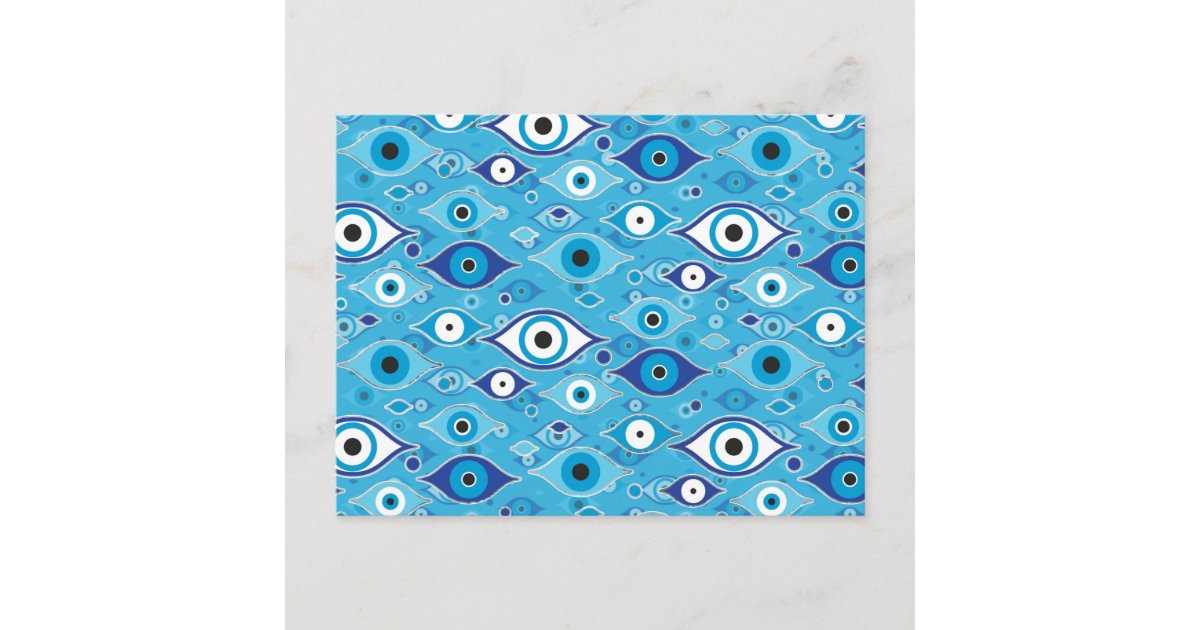 Greek Mati Mataki - Matiasma Evil Eye pattern Postcard | Zazzle