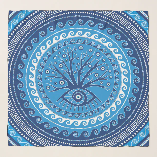 Greek Mati Mataki - Matiasma Evil Eye Tree Scarf | Zazzle