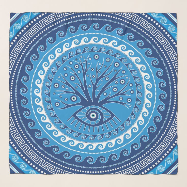 Greek Mati Mataki - Matiasma Evil Eye Tree Scarf | Zazzle