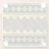 Greek Meander - Greek Key Black and gold Glass Coaster | Zazzle