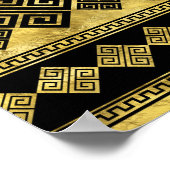 Greek Meander - Greek Key Black and gold Poster | Zazzle