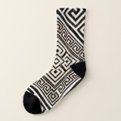 Greek Meander - Greek Key Black and White Marble Socks | Zazzle