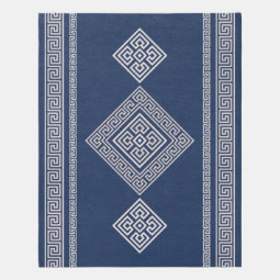 Greek Meander - Greek Key - Blue and beige Rug | Zazzle