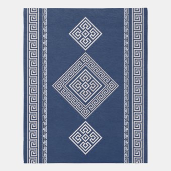 Greek Meander - Greek Key - Blue and beige Rug | Zazzle