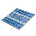 Greek Meander - Greek Key Blue gemstone and pearl Ceramic Tile | Zazzle