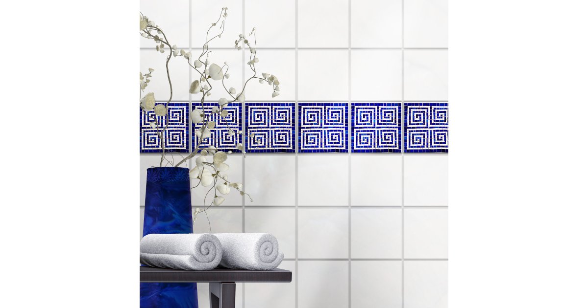 Greek Meander Key Broken Mosaic Tile | Zazzle