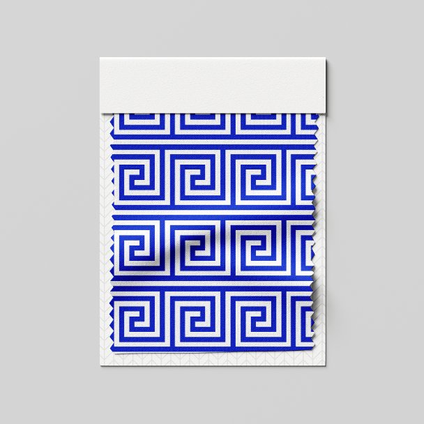 Blue Greek Key Fabric | Zazzle