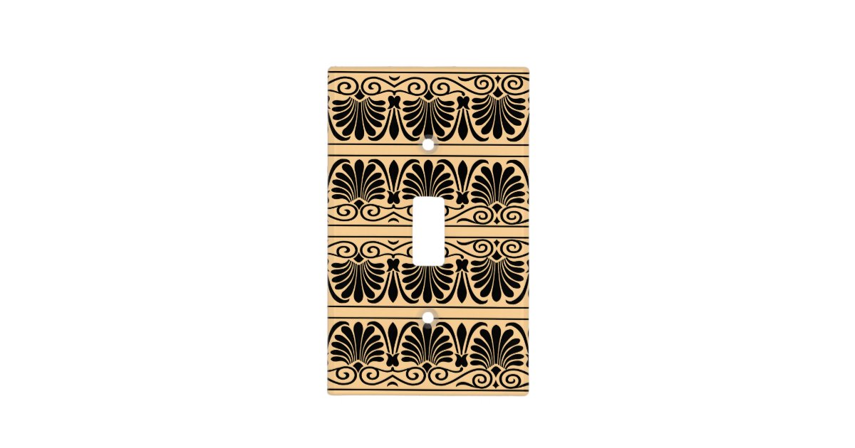 Greek Mediterranean Arabesque Pattern Brown Light Switch Cover | Zazzle