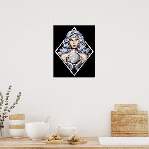 Greek Moon Goddess Nyx Poster | Zazzle