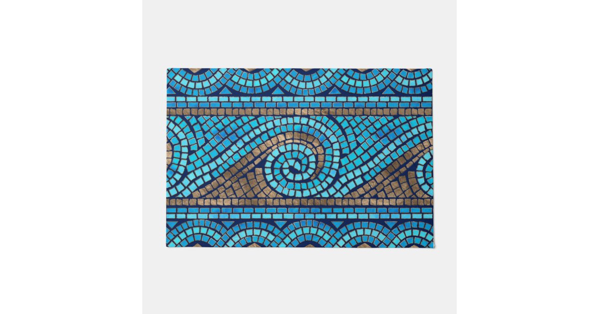 Greek Mosaic Tile Ornament Doormat | Zazzle
