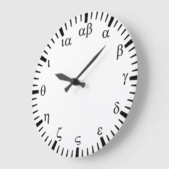 Greek numbers large clock | Zazzle