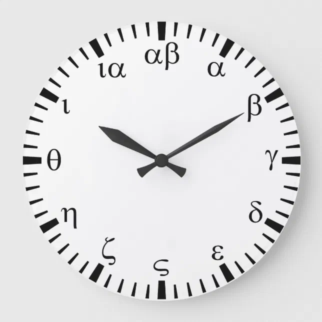 Greek numbers large clock | Zazzle