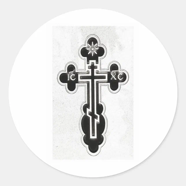 Greek Orthodox Cross Classic Round Sticker | Zazzle