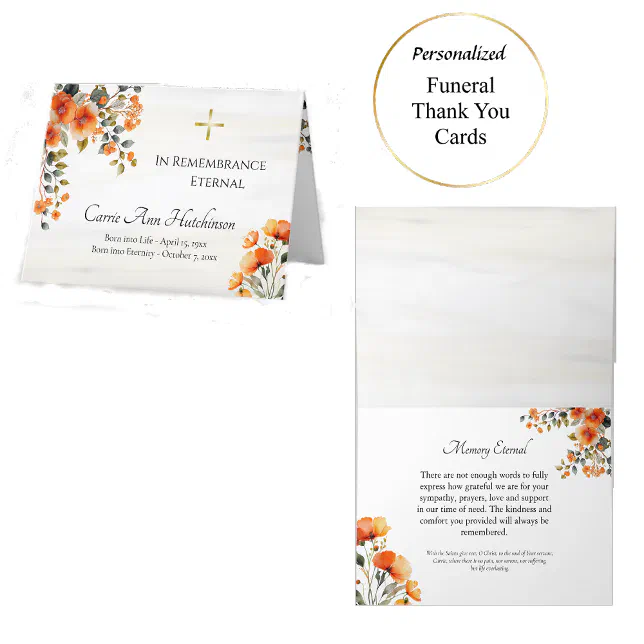 Greek Orthodox Memorial Thank You Card | Zazzle