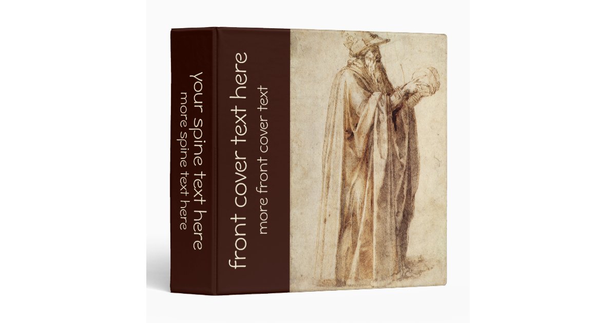 Greek Philosopher with Human Skull by Michelangelo 3 Ring Binder | Zazzle