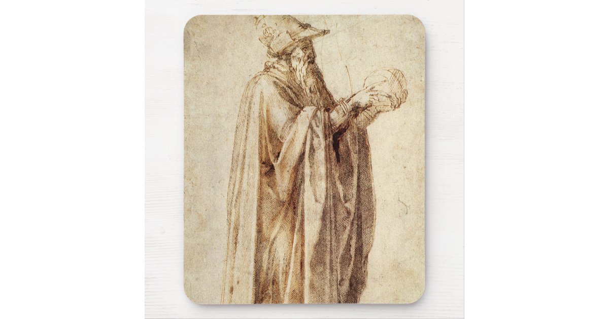 Greek Philosopher with Human Skull by Michelangelo Mouse Pad | Zazzle