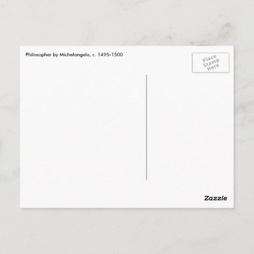 Greek Philosopher with Human Skull by Michelangelo Postcard | Zazzle